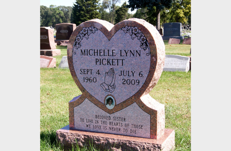 Heart shaped monument with sculpted floral design – Krause Monument ...
