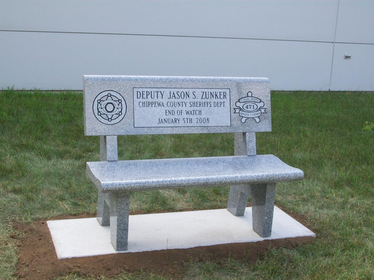 Sheriff Department Park Bench – Krause Monument Company | Viroqua ...