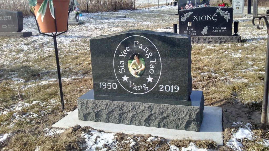 Black granite monument with color ceramic photo – Krause Monument ...